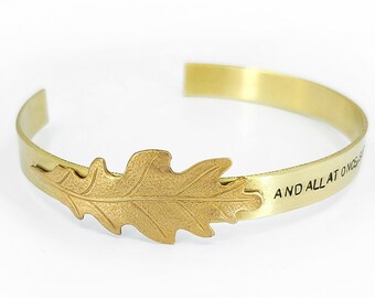 Brass Leaf Bracelet | Etsy