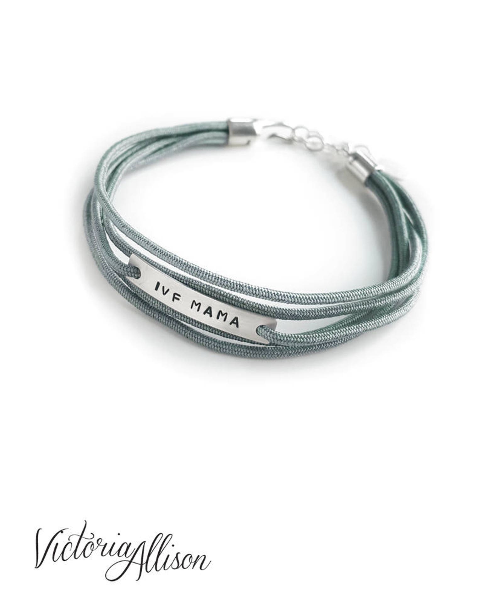 IVF Mama Bracelet, Sage Silk Wrap Style Bracelet, Infertility Jewelry ...