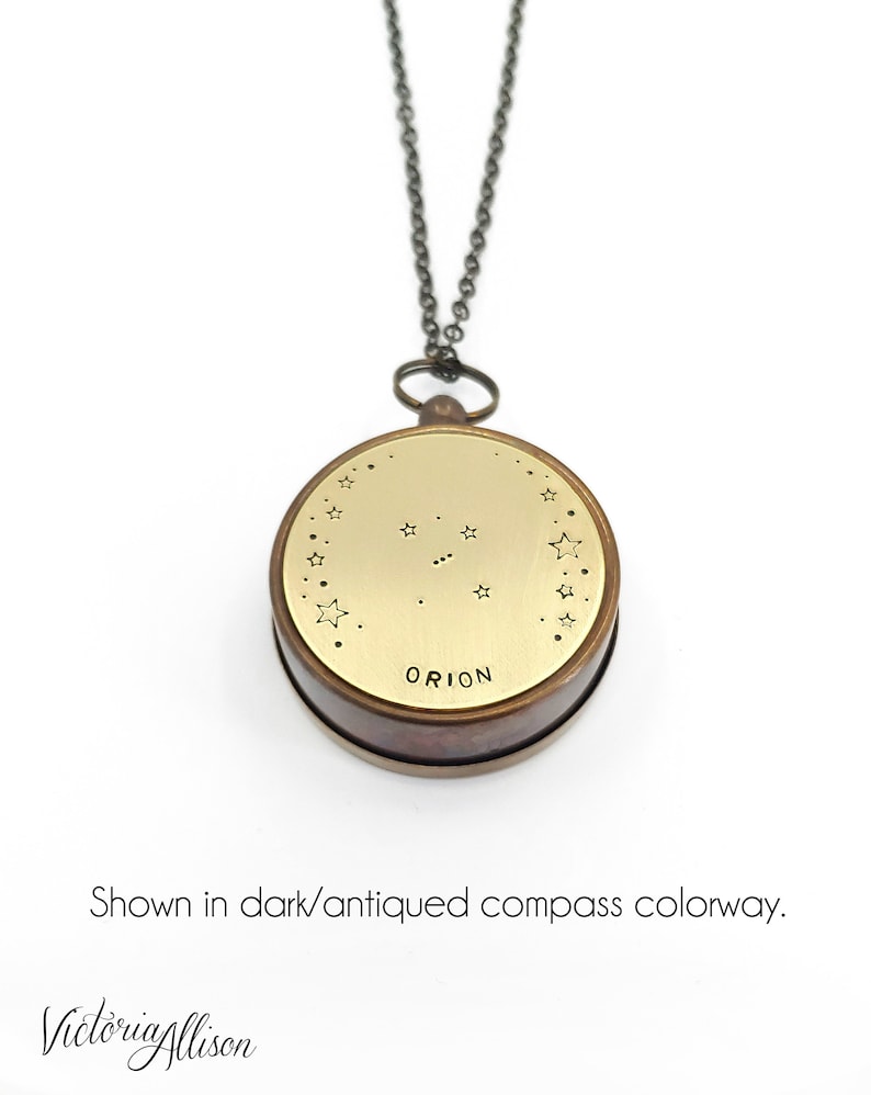 Large Working Compass Necklace With Personalized Star Design ...