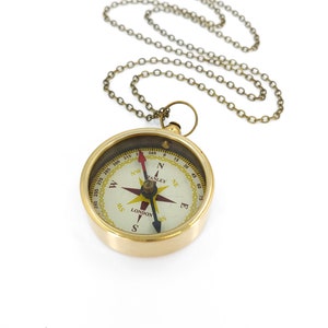 Large Working Compass Necklace With Personalized Star Design - Etsy
