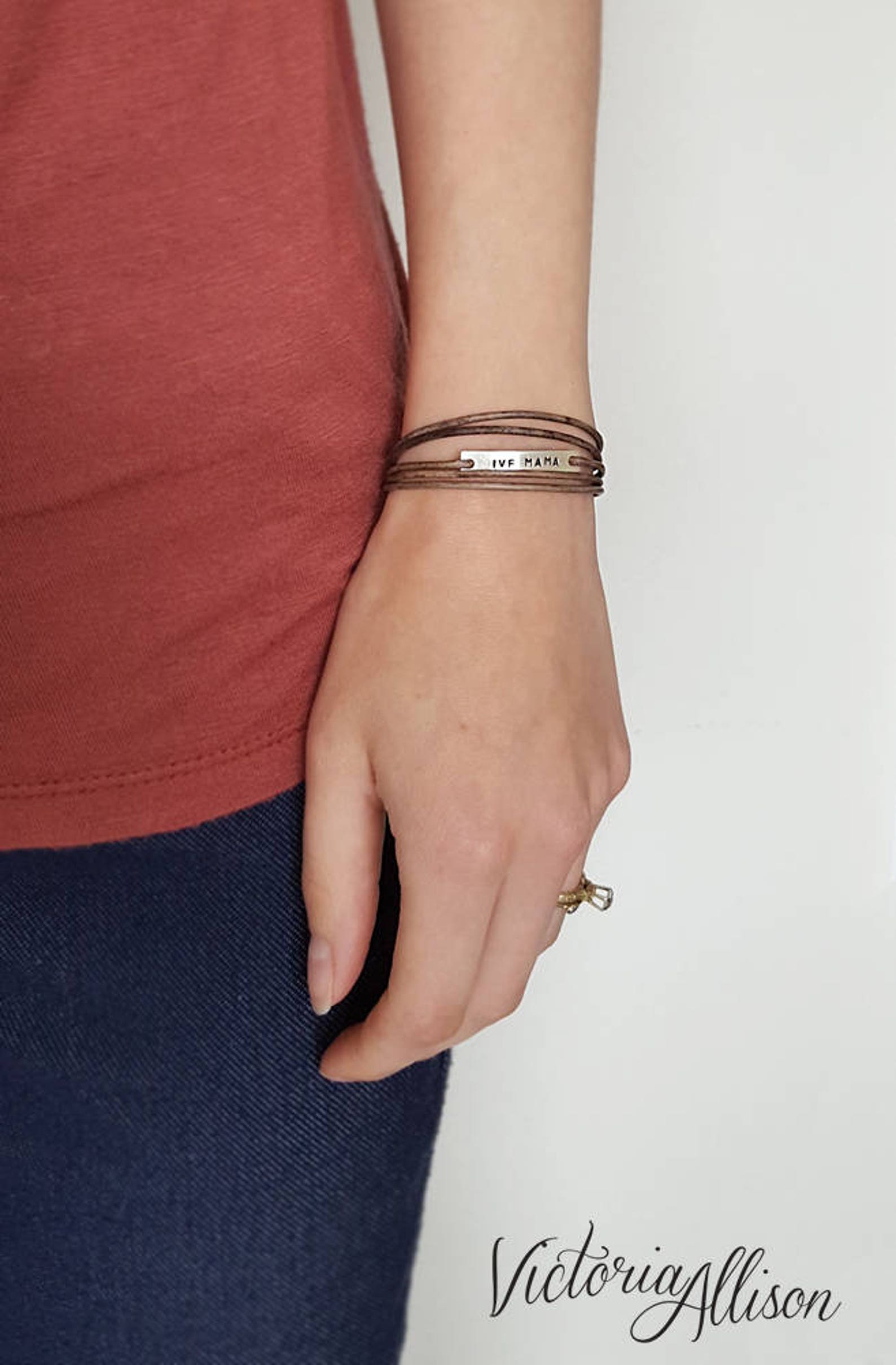 IVF Mama Bracelet, Infertility Jewelry, Leather Wrap Style Bracelet ...