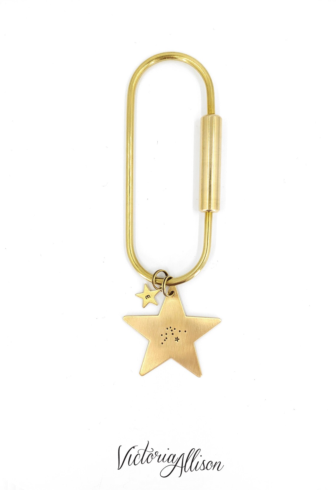 Personalized Large Brass Star Constellation Key Chain - Etsy