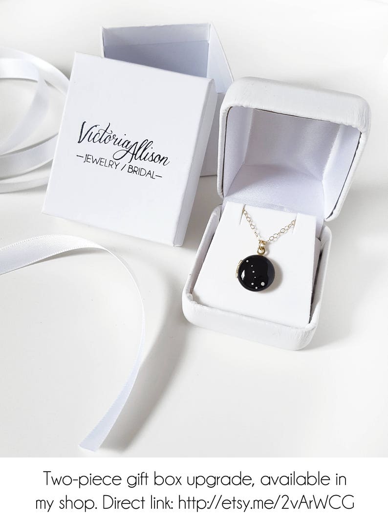 Aquarius Zodiac Constellation Necklace on Vintage Tiny Locket | Etsy