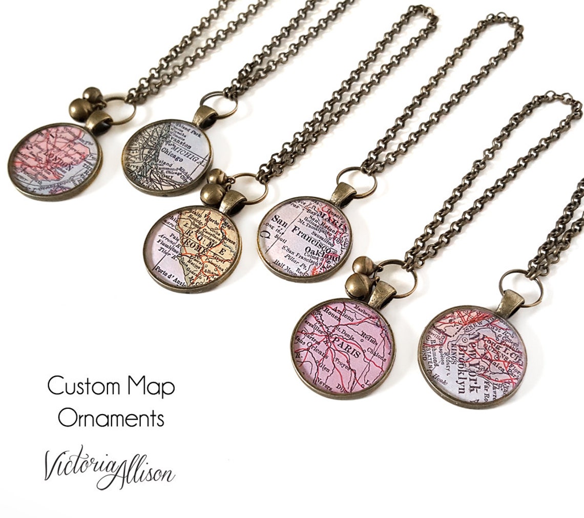 Custom Map Ornament Christmas Ornament Tree Gift Travel - Etsy