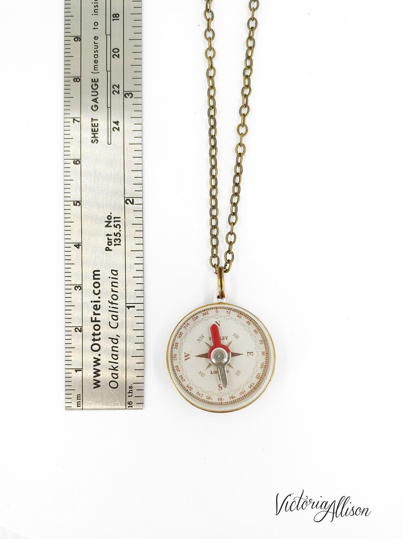 Small Working Compass Necklace With Personalized Constellation, Zodiac ...