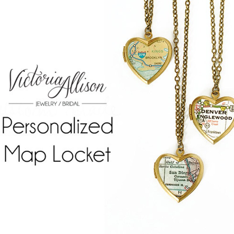 Map Hearts - Etsy