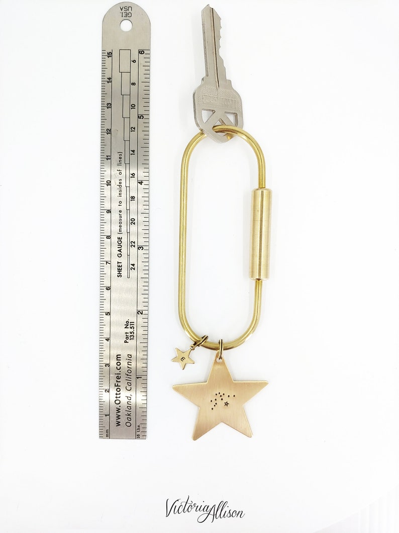 Personalized Large Brass Star Constellation Key Chain - Etsy