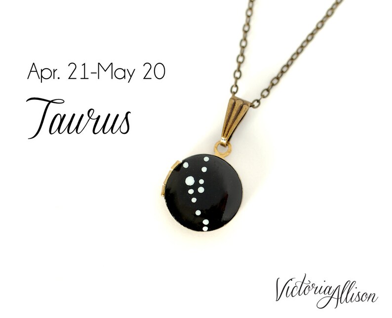 Taurus Star Sign Taurus Constellation Locket Zodiac | Etsy