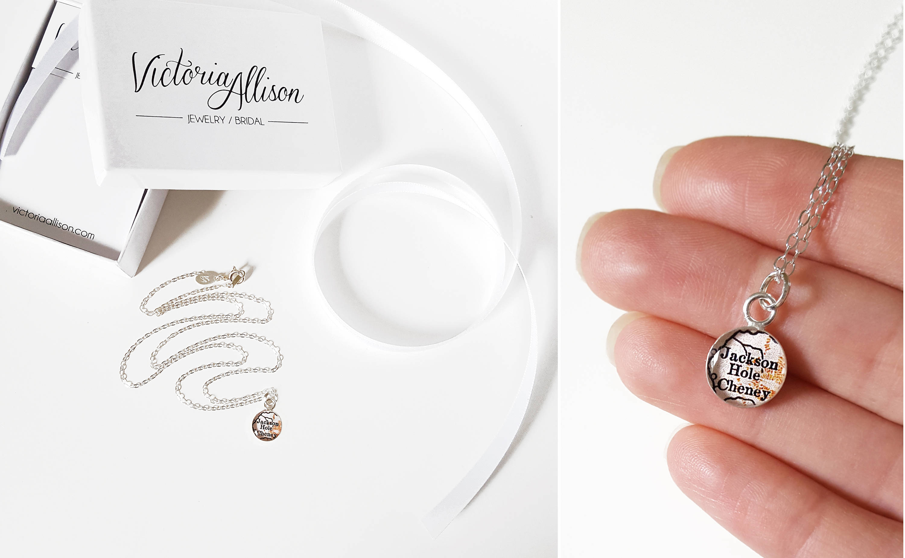 Tiny Sterling Silver Map Necklace Personalized Map Charm - Etsy