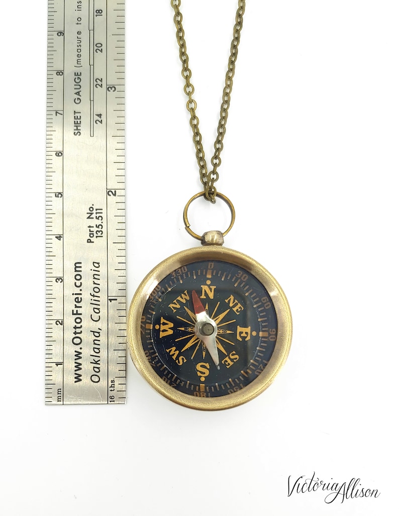 Large Working Compass Necklace With Personalized Star Design ...