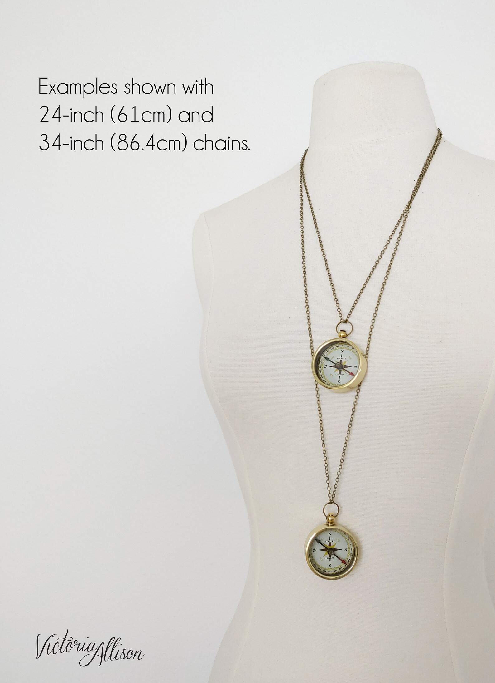 Large Working Compass Necklace With Personalized Star Design - Etsy
