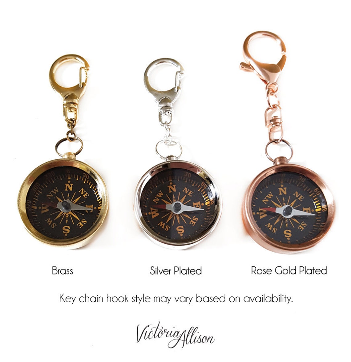 Large Custom Map Compass Necklace Personalized Quote Working - Etsy