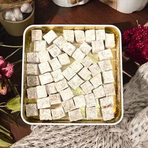 Turkish Delight With Caramel Candy Tin Box, Turkish Food, Freshly ...