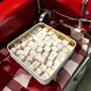 Turkish Delight With Caramel Candy Tin Box, Turkish Food, Freshly ...