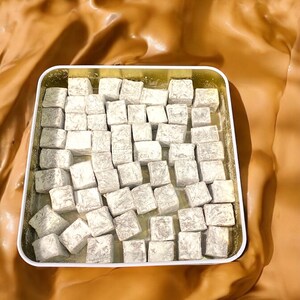 Turkish Delight With Caramel Candy Tin Box, Turkish Food, Freshly ...