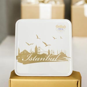 Turkish Delight With Caramel Candy Tin Box, Turkish Food, Freshly ...