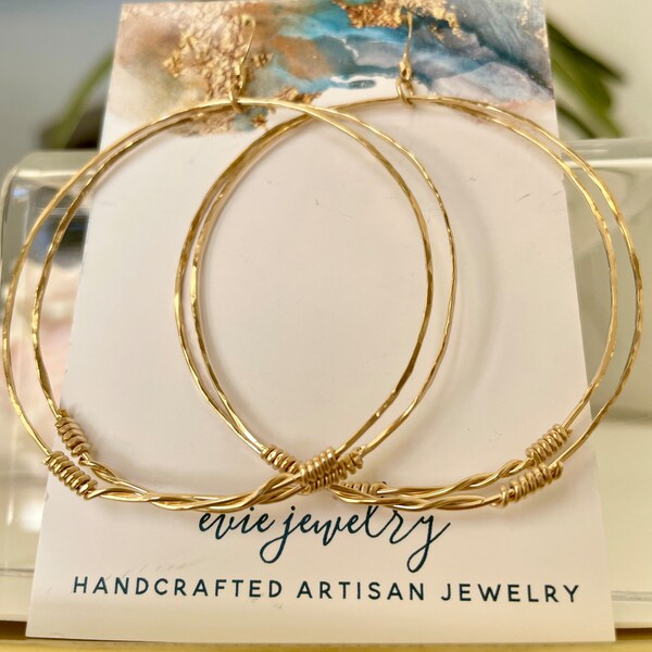 Hammered Hoops - Etsy