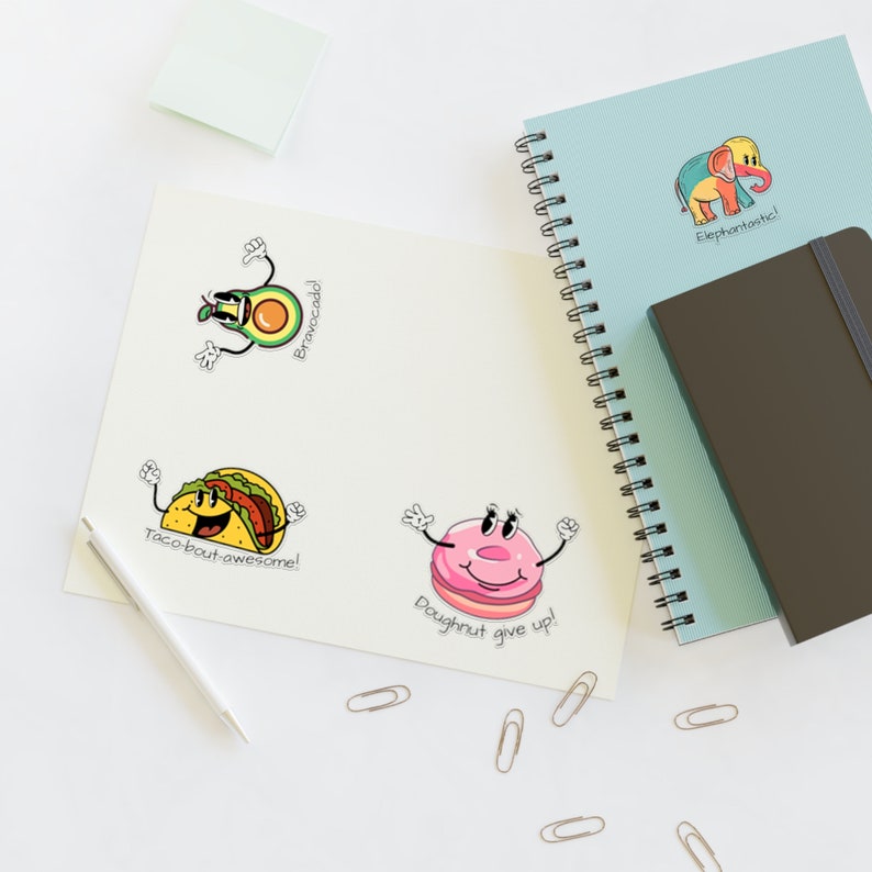 Funny Quote Sayings Sticker Avocado Taco Elephant Donut Images Decal ...