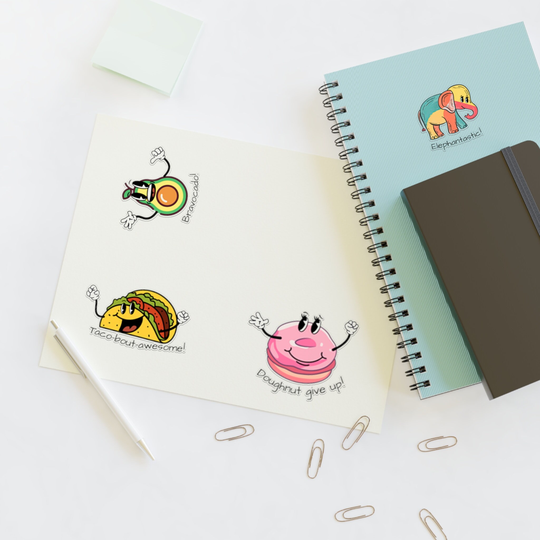 Funny Quote Sayings Sticker Avocado Taco Elephant Donut Images Decal ...