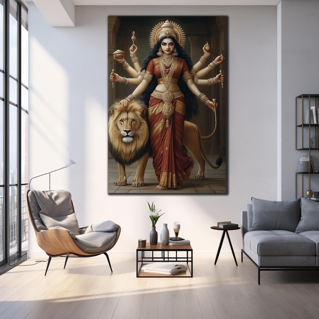 Durga Wall Artt-tempered Glass Wall Art-glass Printing-large Glass Wall ...