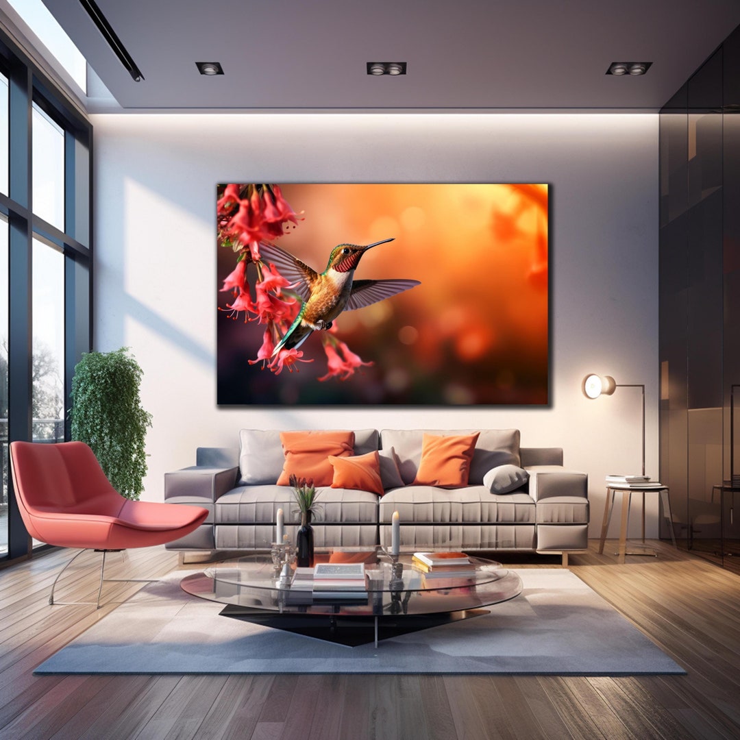 Humming Bird Tempered Glass Wall Art, Humming Bird Art, Glass Wall ...