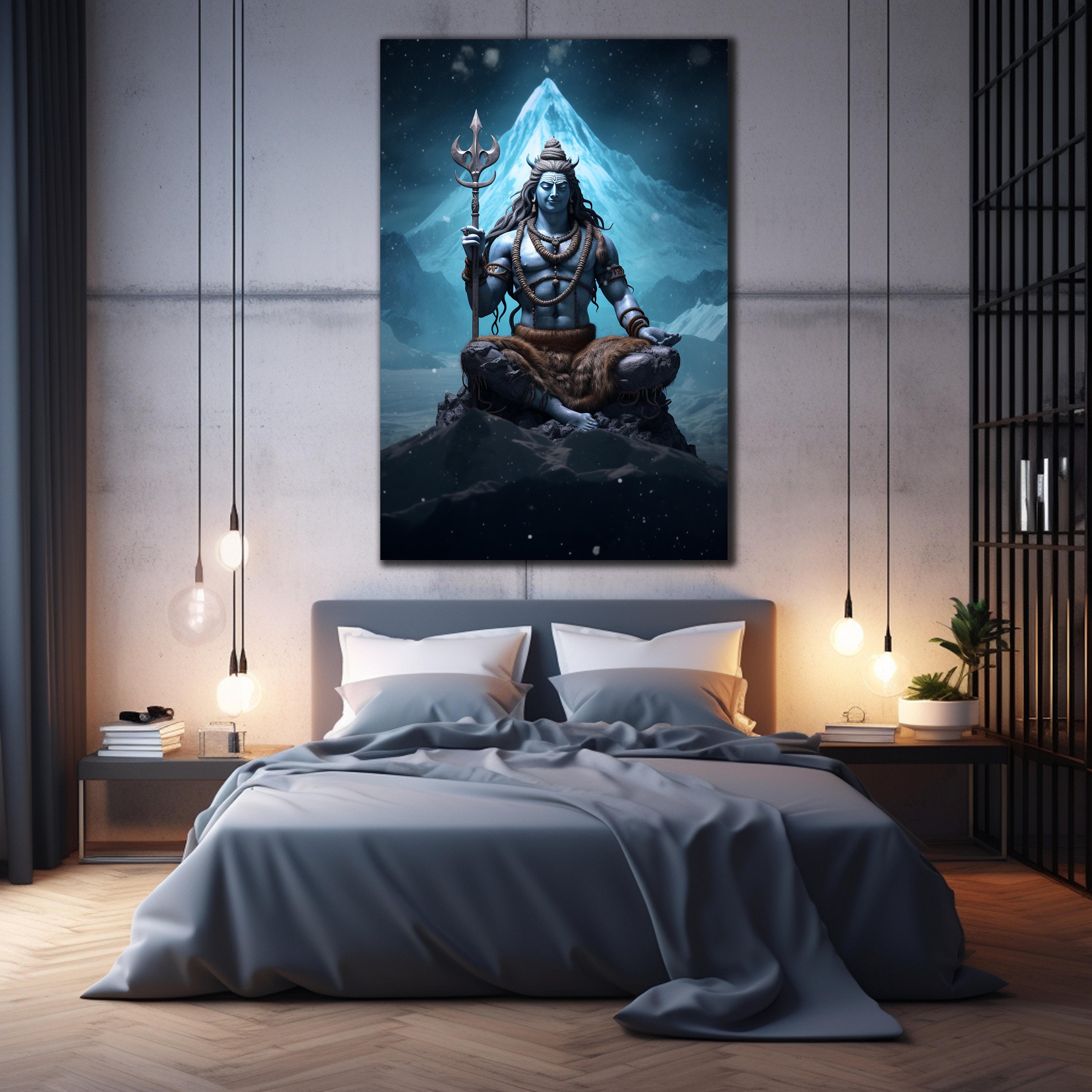 Hindu God Shiva Wall Art-tempered Glass Wall Art-hindu Home Decor ...