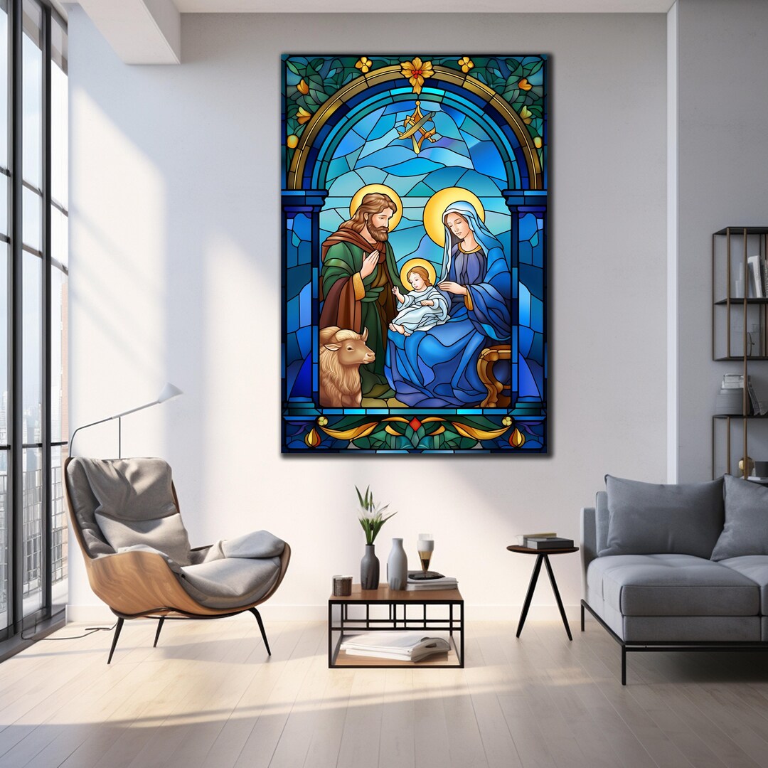 Holy Family Wall Art-tempered Glass Wall Art-nativity Wall Decor-glass ...