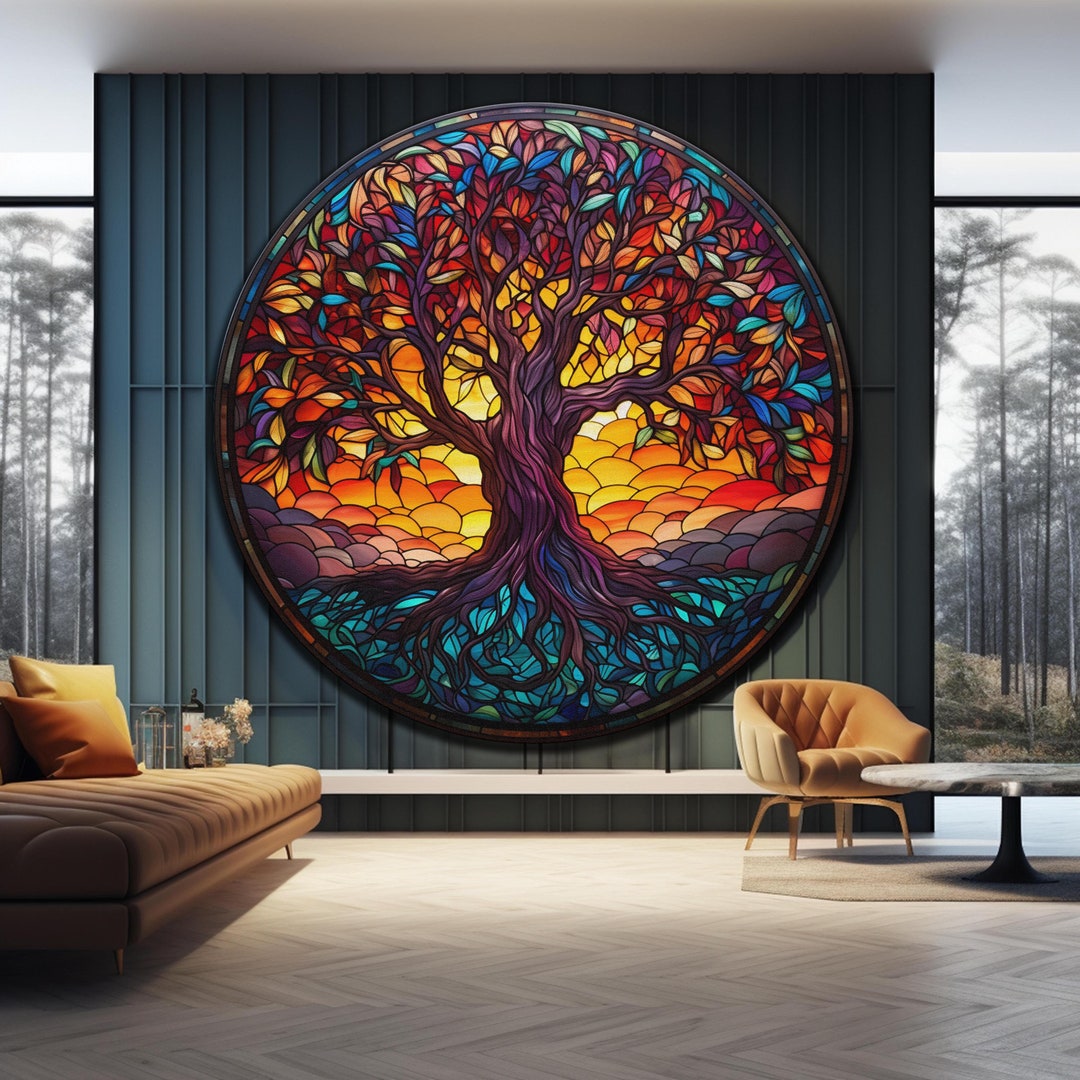 Tree of Life Wall Art, Tempered Glass Wall Decor, Glass Printing, Glass ...