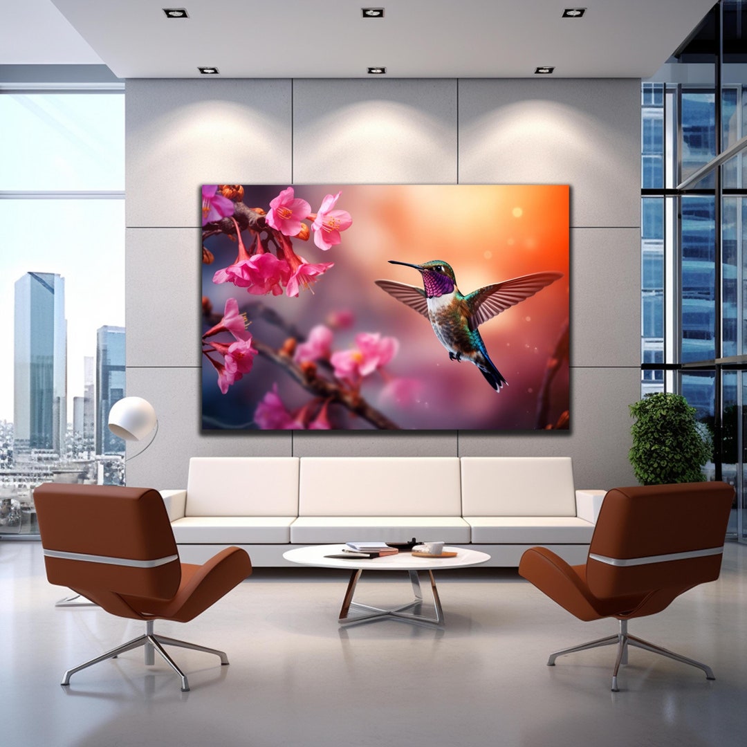 Tempered Glass Wall Art, Humming Bird Art, Glass Wall Decor, Glass ...