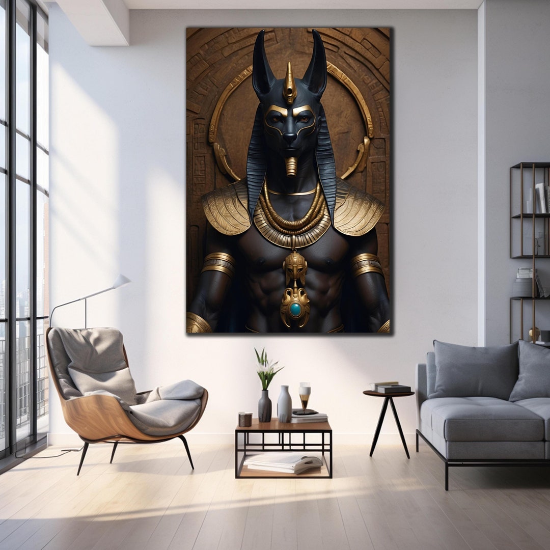 Anubis Wall Art-tempered Glass Wall Art-glass Printing-large Glass Wall ...