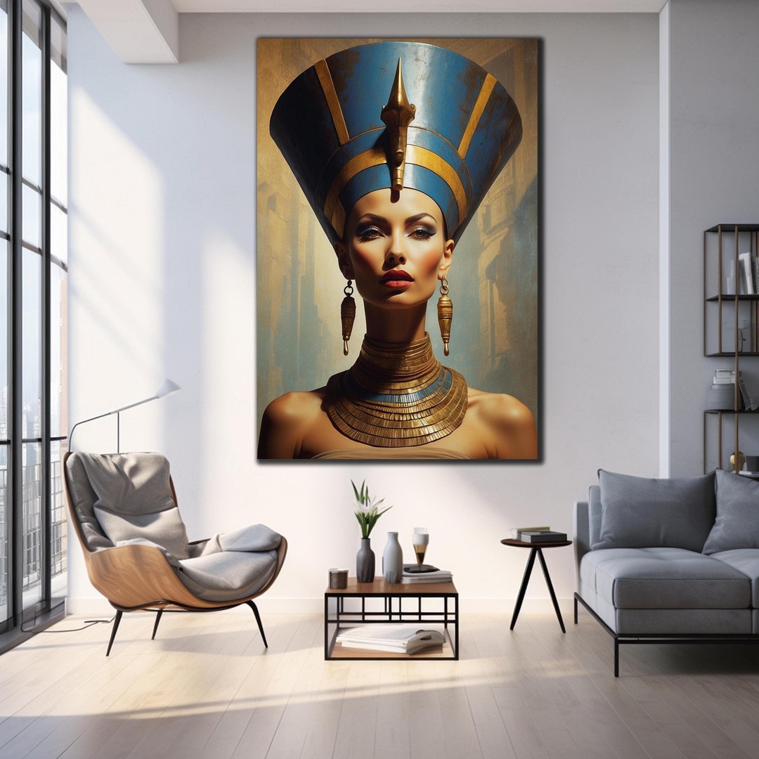 Nefertiti Wall Art-egyptian Goddess-tempered Glass Wall Art-cleopatra ...