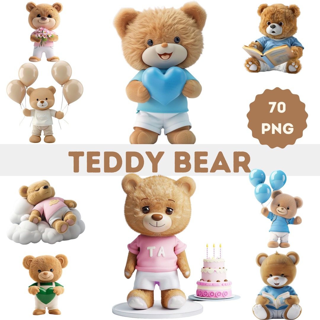 Teddy Bear Clip Art, Teddy Bear Png, Teddy Bear Birthday, Baby Shower ...