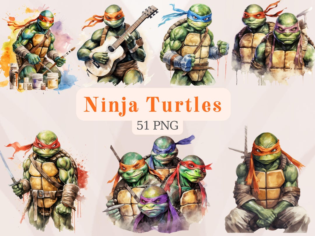 51 PNG, Watercolor Ninja Turtles Clipart, Ninja Turtles Png, TMNT ...