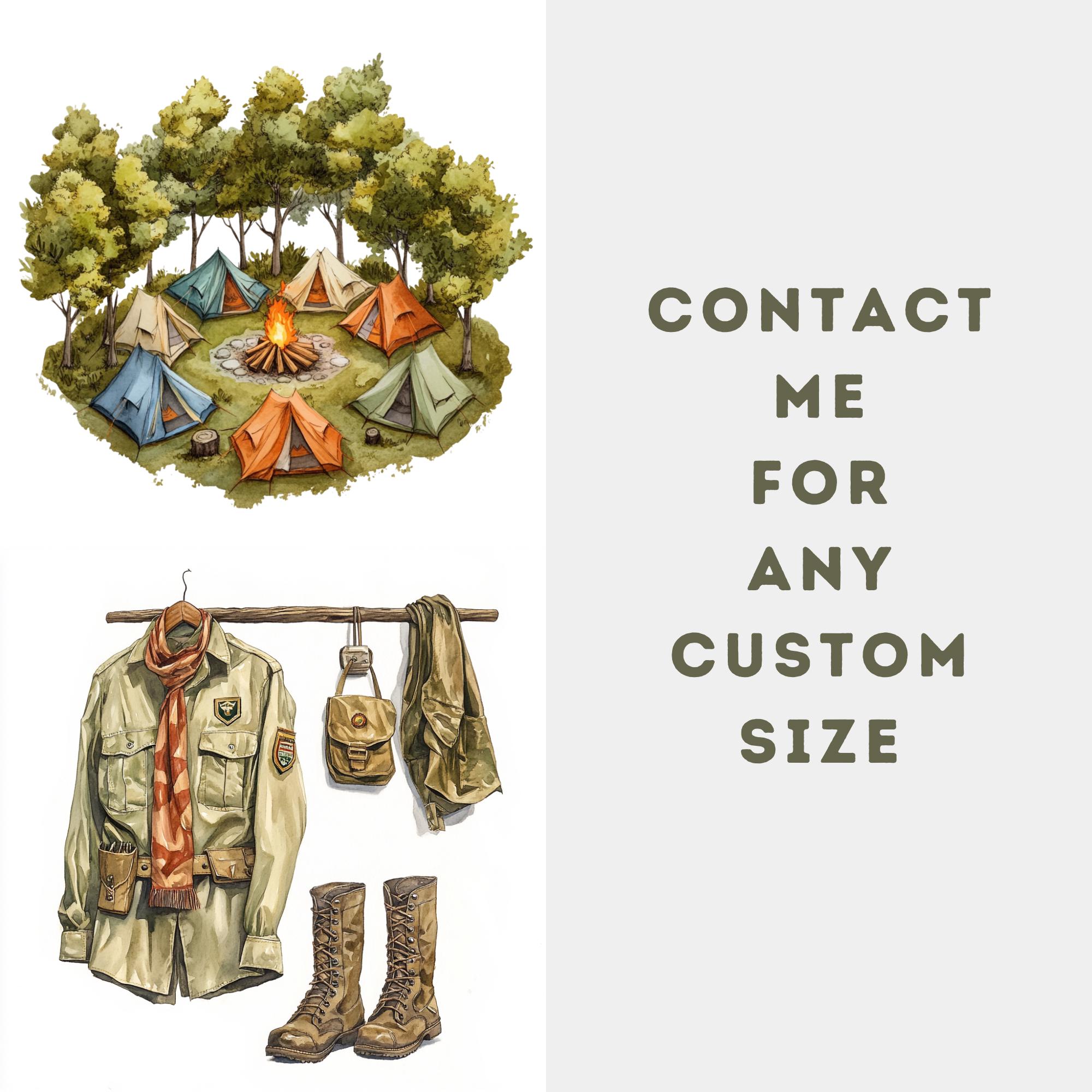 Watercolor Scouting Clipart, Boy Scouts, Girl Scouts, Camping Gear ...