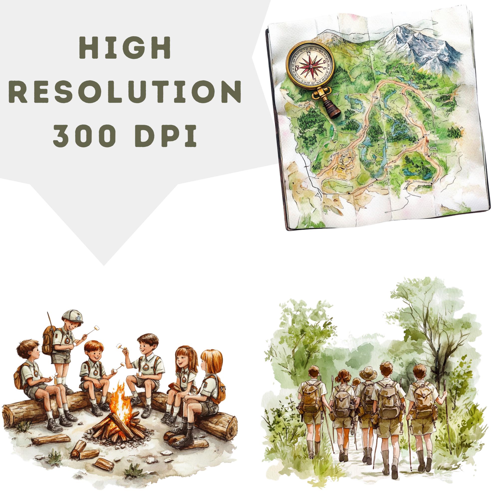 Watercolor Scouting Clipart, Boy Scouts, Girl Scouts, Camping Gear ...