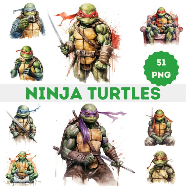 Ninja Turtle Clipart - Etsy