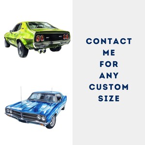 75 PNG, Watercolor Muscle Cars Clip Art, Vintage Car Png, Classic ...