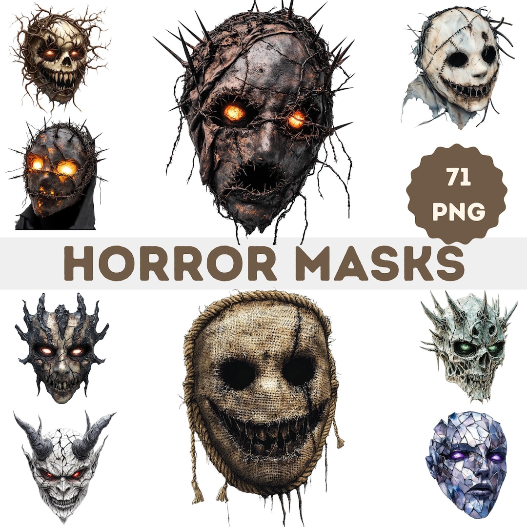 71 PNG, Horror Mask Clipart, Scary Mask Illustrations, Creepy Mask ...