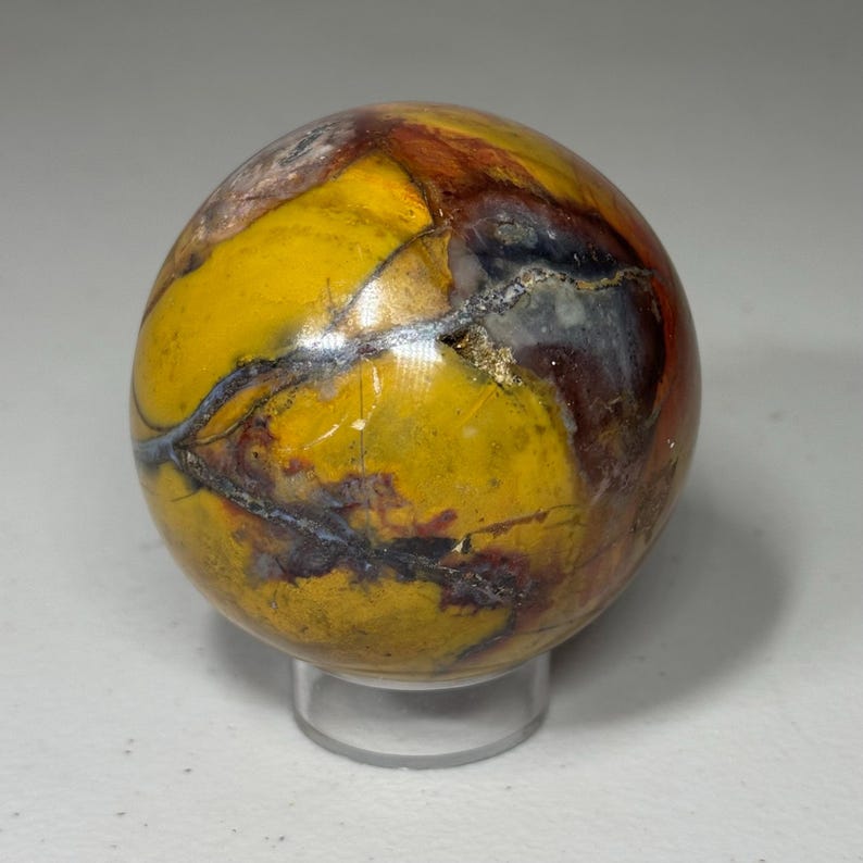 Sunset Jasper Sphere – Desert Sun Tones With Veined Crimson, Slate for ...
