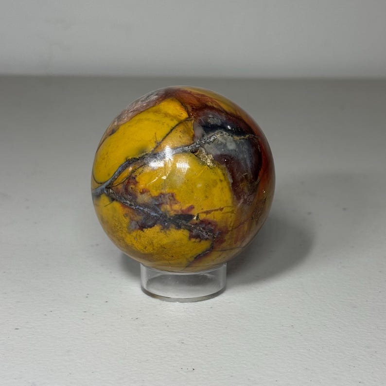 Sunset Jasper Sphere – Desert Sun Tones With Veined Crimson, Slate for ...