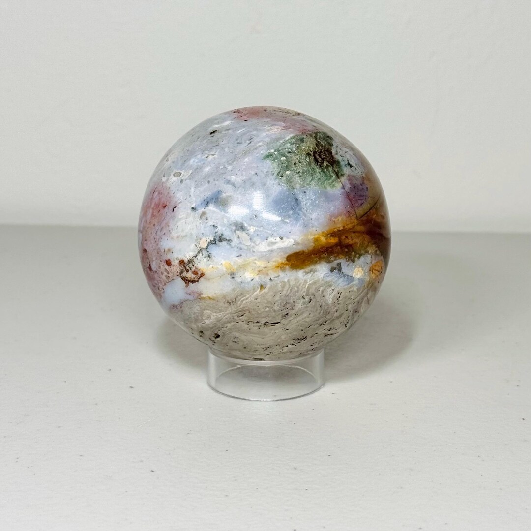 Polychrome Jasper Sphere: Dreamy Pastel Hues, Home Decor - 0.9 Lbs - Etsy