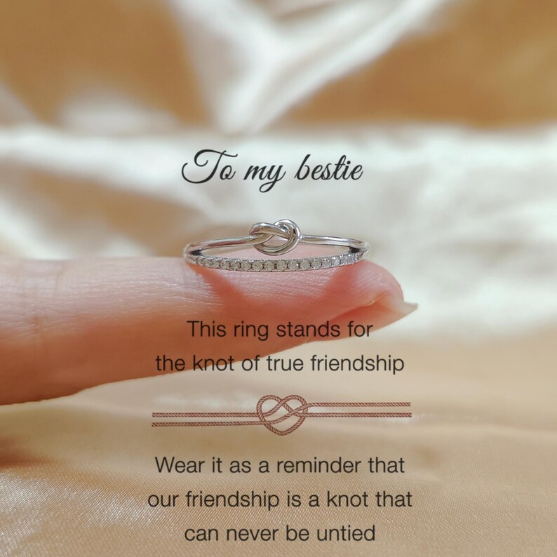 To My Bestie True Friend Heart Knot Ring, Wear It as A Reminder That ...