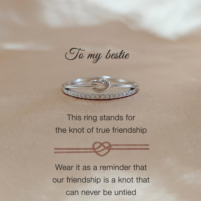 To My Bestie True Friend Heart Knot Ring, Wear It as A Reminder That ...