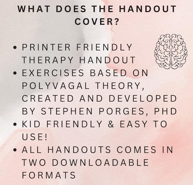 Polyvagal Theory Therapy Handout, for Kids - Digital Download - Etsy