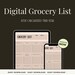 Digital Grocery List, Grocery List Template, Digital Planner, Goodnotes ...
