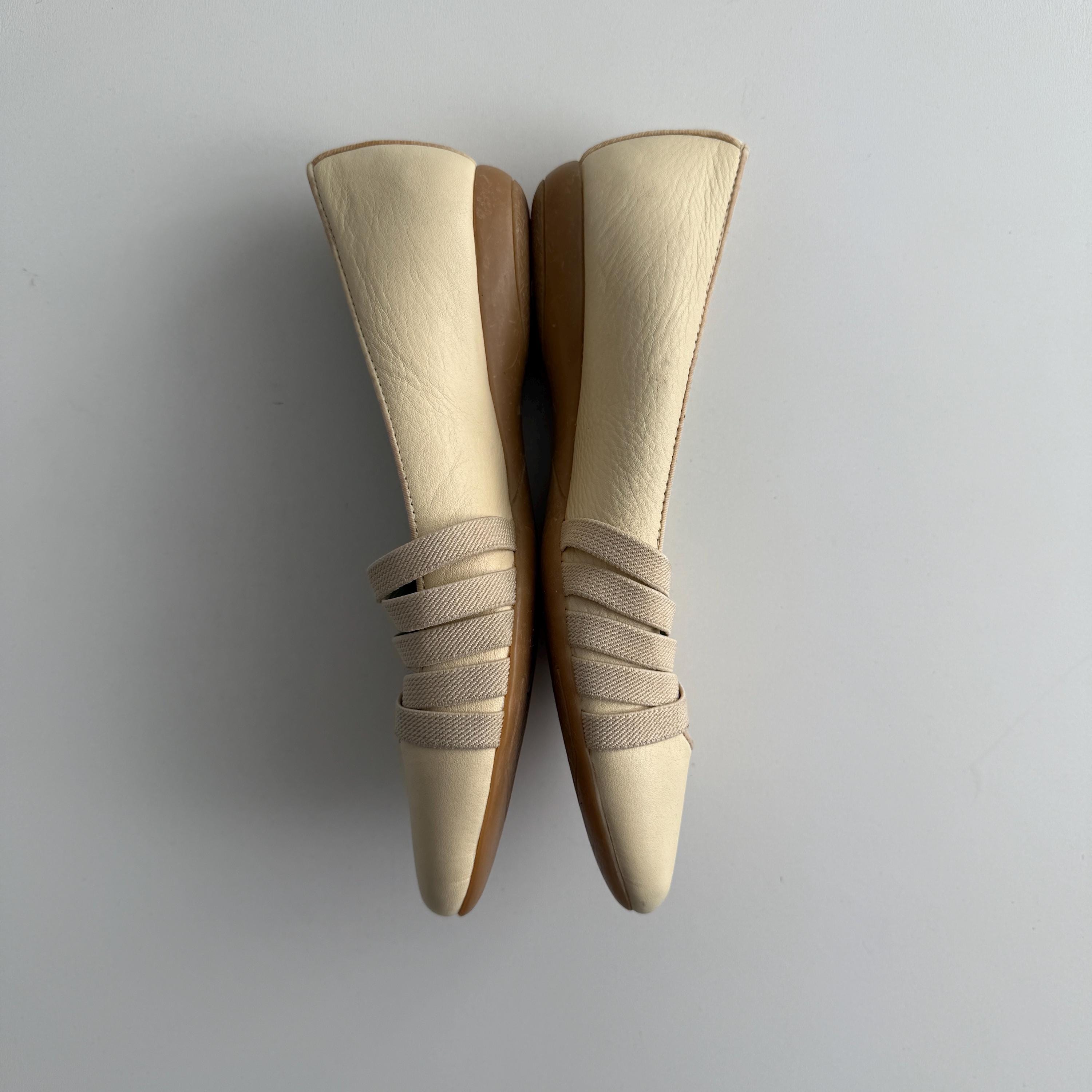 Rare Lacoste Leather Butter Milk Strapped Sporty Ballet Flats Sneakers ...