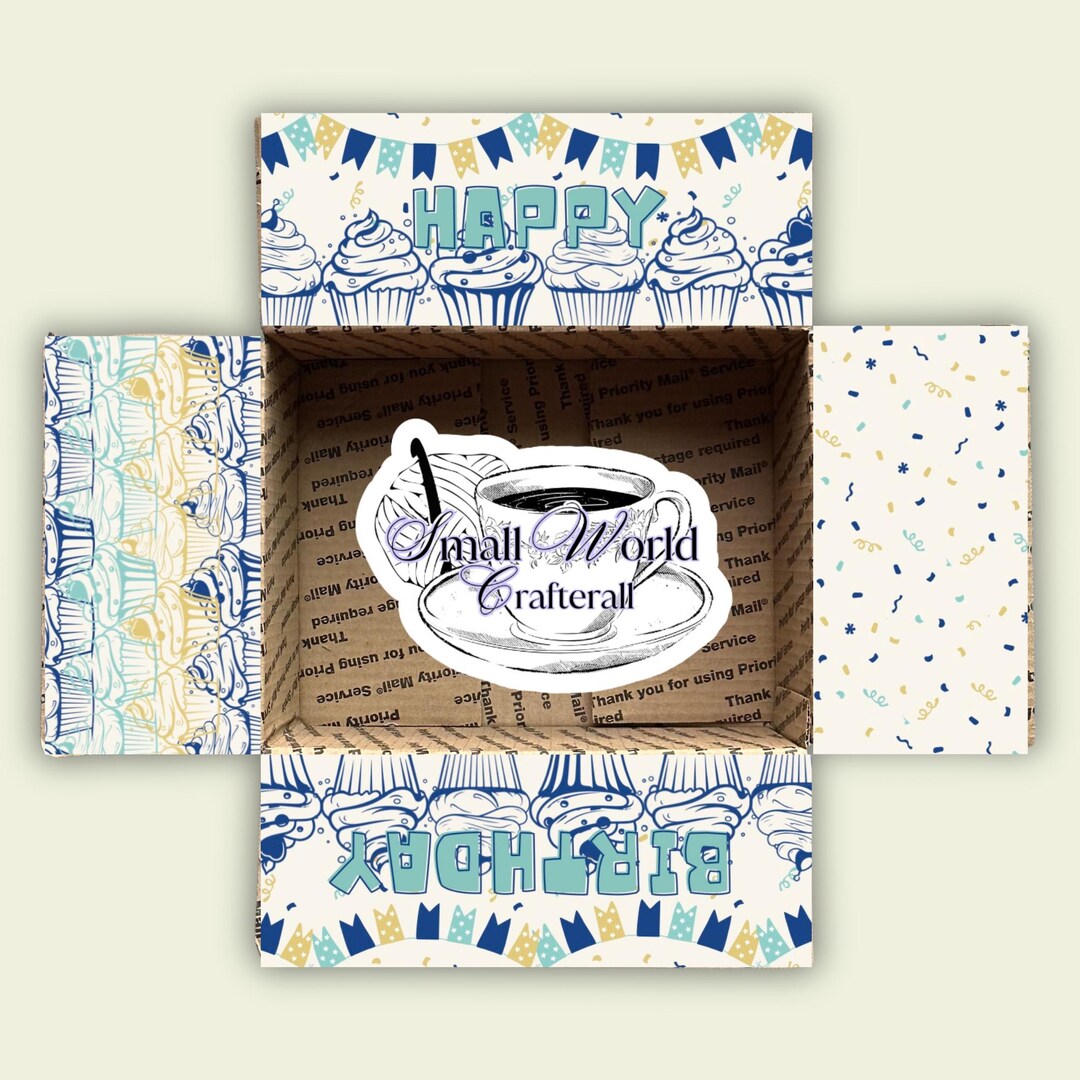 Happy Birthday Care Package Box Flap Printable Decoration, Digital ...