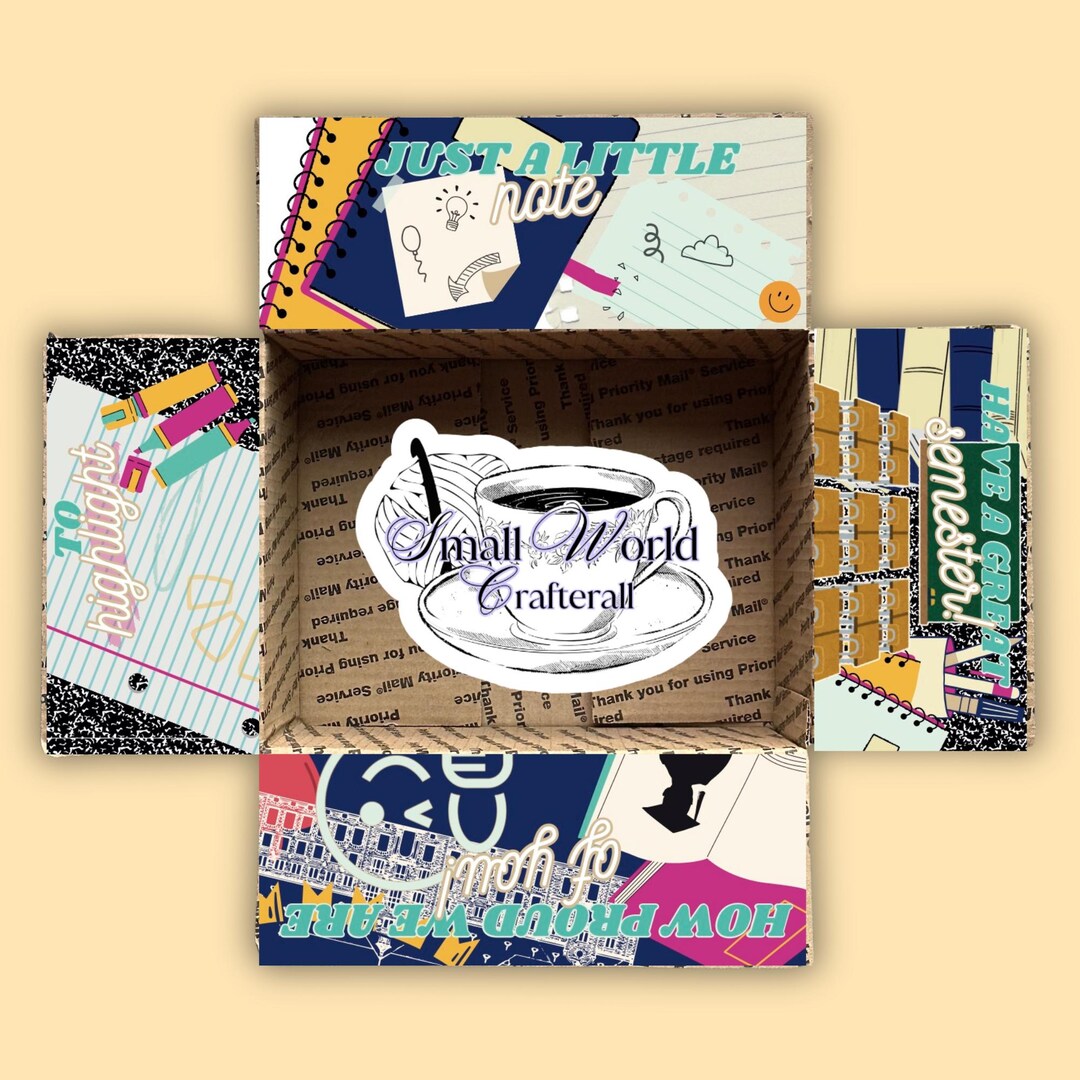 Just a Little Note Back to School Care Package Box Flap Printable ...