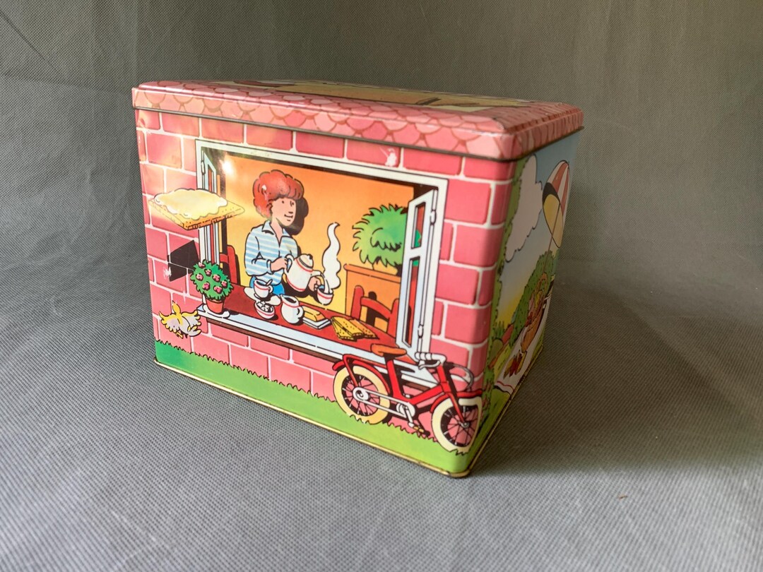 Vintage Cracottes Tin Box With Colorful Illustrated Design - French Tin ...