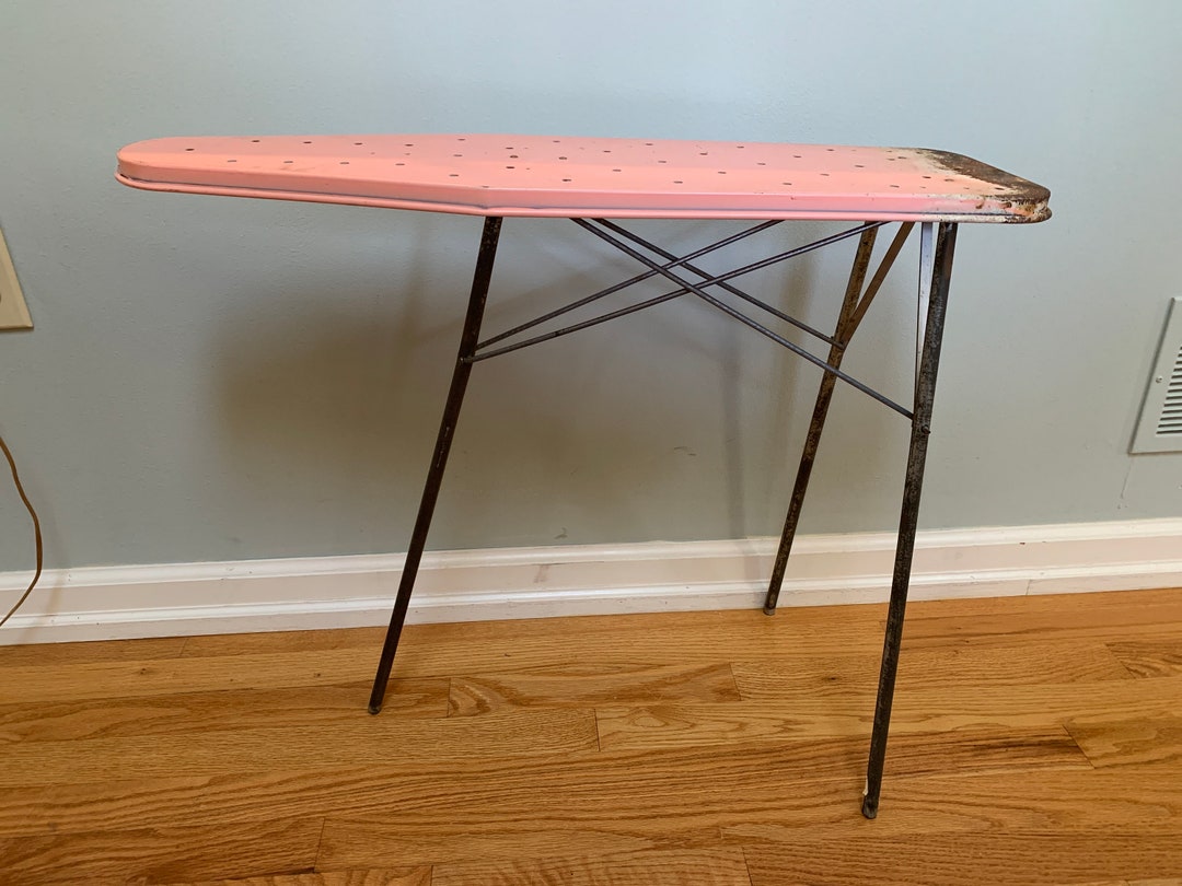 Pink and Black Vintage Toy Ironing Board - All Metal - Folds up ...